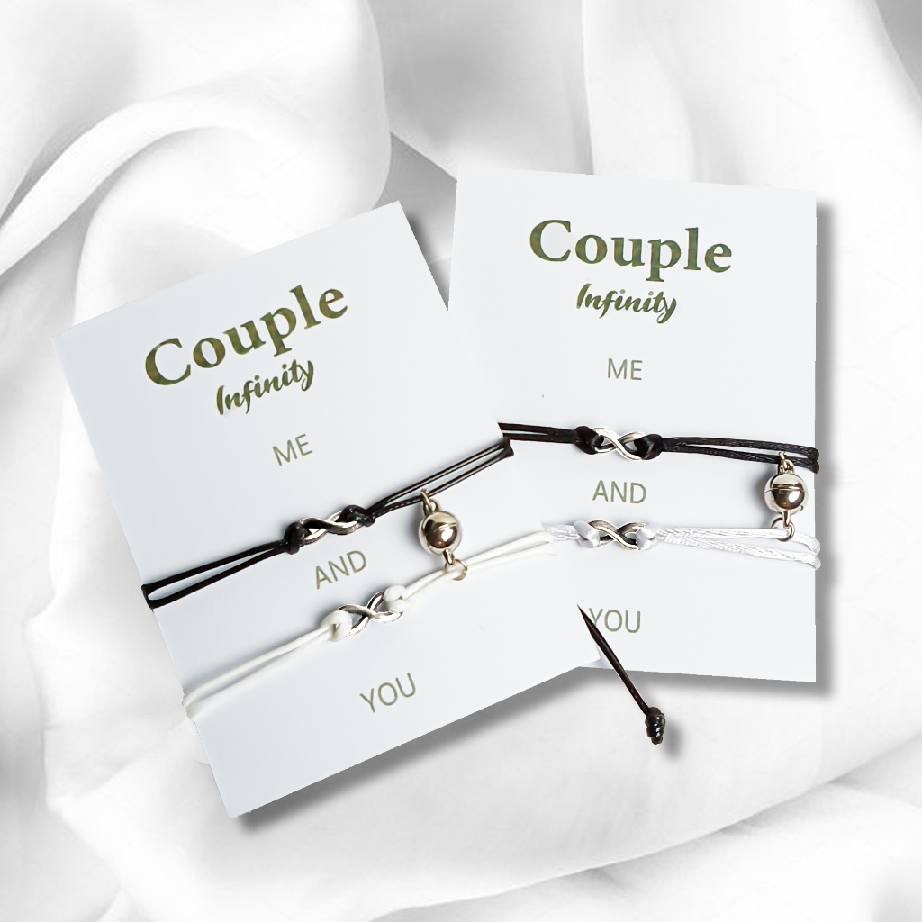 Jual Gelang Couple Infinity Tali SIlver (isi 2pcs) Free Magnet ...