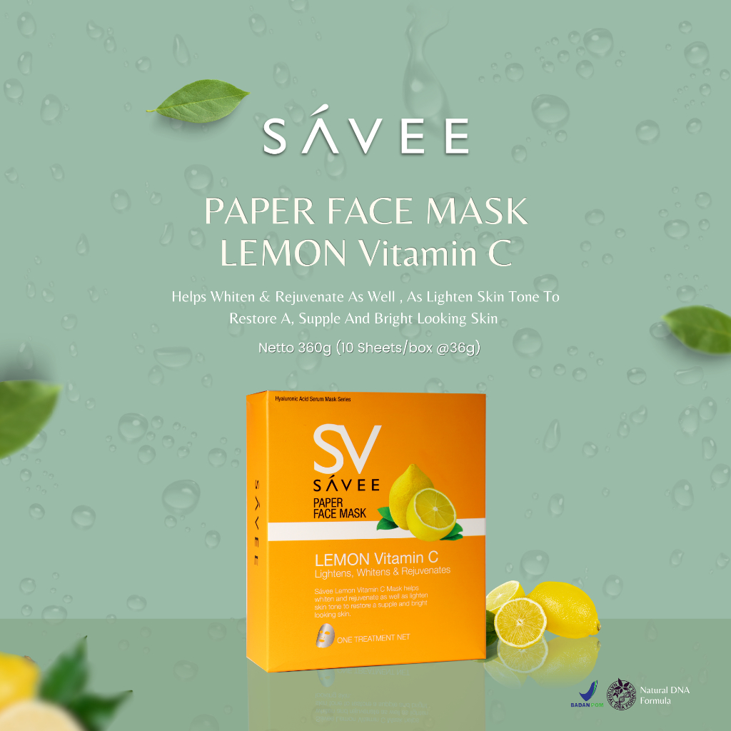 Jual SAVEE Paper Face Mask Lemon Vitamin C 360G (10PCS Pack) | Shopee Indonesia