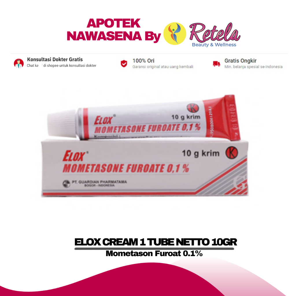 Jual ELOX CREAM 10GR ( MOMETASON FUROAT 0.1% ) | Shopee Indonesia