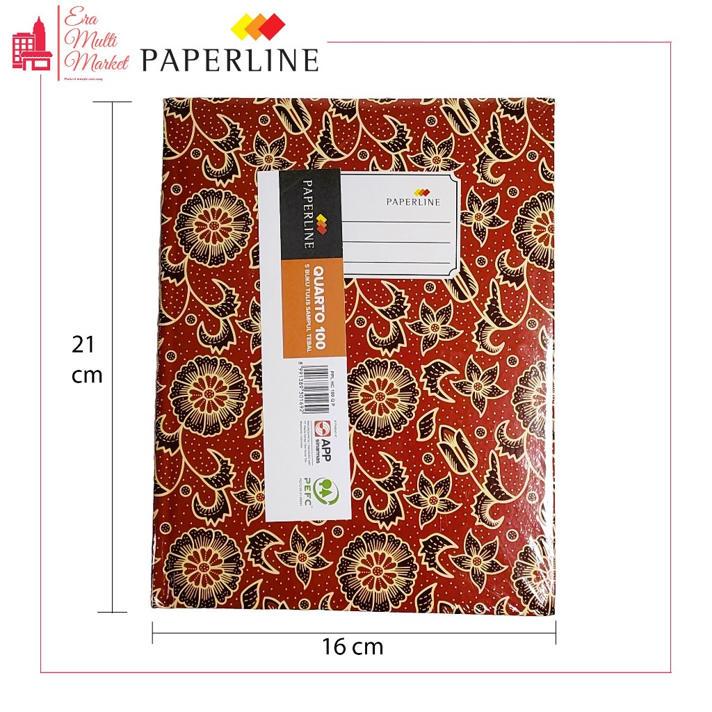 Jual Buku Tulis Paperline Ukuran Quarto PPL HC 100 Q P 1 buku Hardcover / HC | Shopee Indonesia