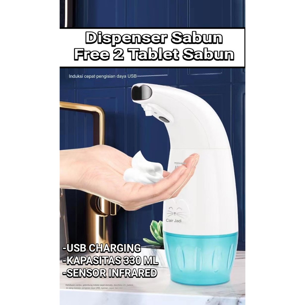 Jual Dispenser Sabun Otomatis Usb Charging Tempat Wadah Sabun 33O ML ...