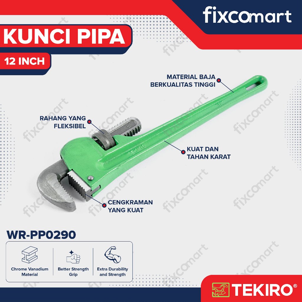 Jual Tekiro Pipe Wrench 12 Inch / Tekiro Kunci Pipa 12 Inch | Shopee ...
