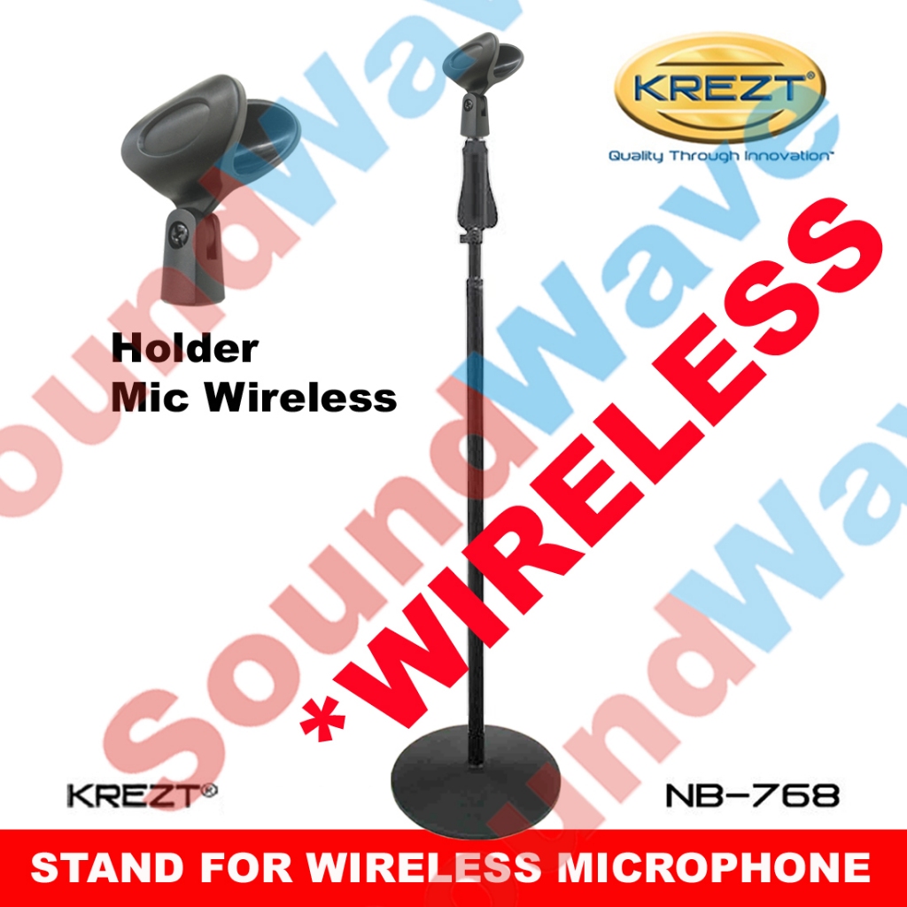 Jual KREZT NB 768 Stand Mic Bottom Bulat For Wireless Microphone Tiang ...