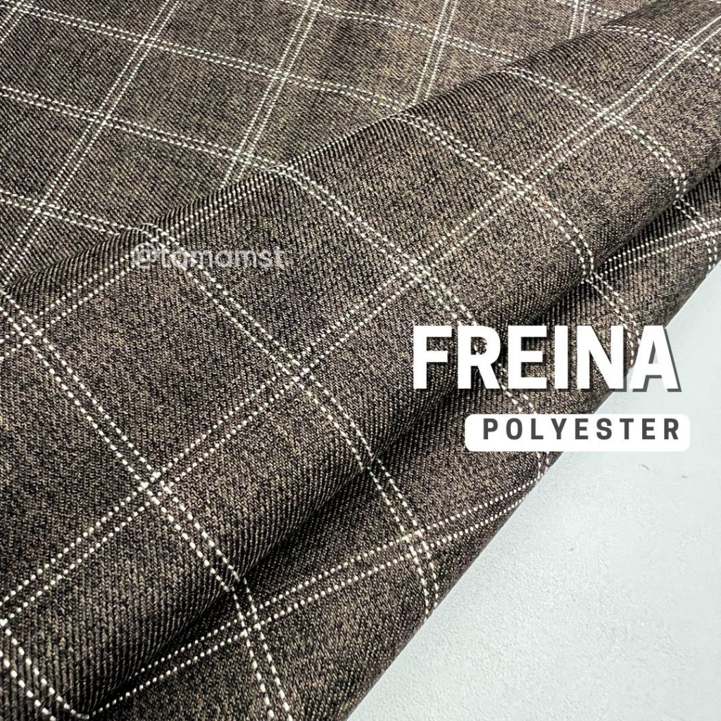 Jual Kain Kotak Bahan Polyester Premium Freina 0.5 Yard | Shopee Indonesia