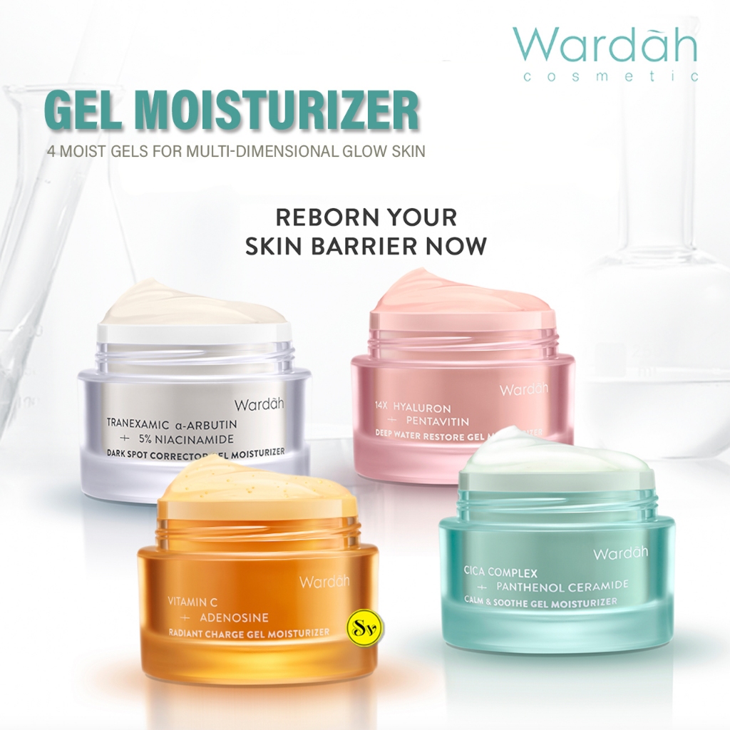 Jual Wardah Gel Moisturizer Pelembab Wajah Lengkap- Hyaluron Cica Complex Vitamin C Skin Barrier ...
