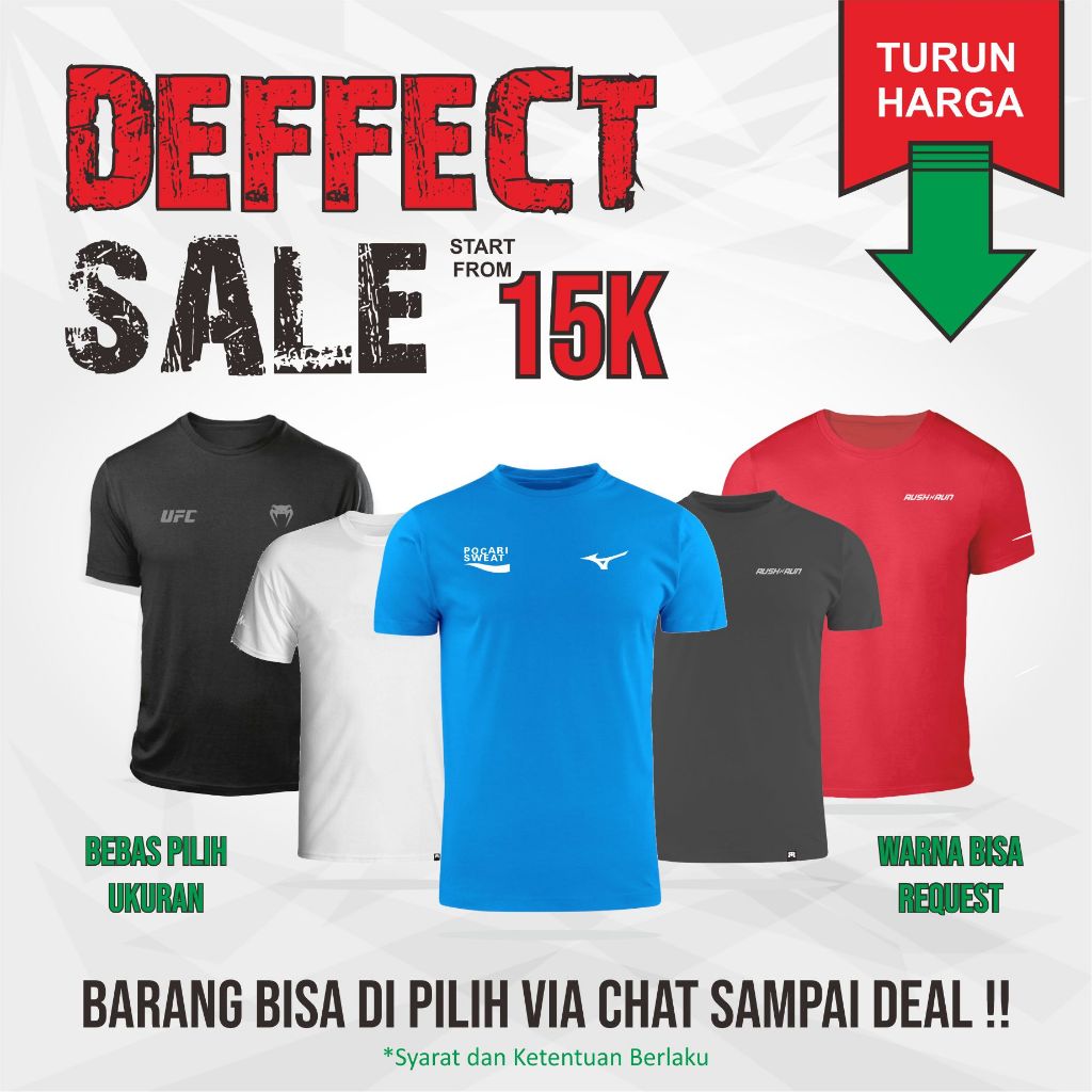 Jual Defect Sale Comochi Baju Kaos Olahraga Pria | Shopee Indonesia
