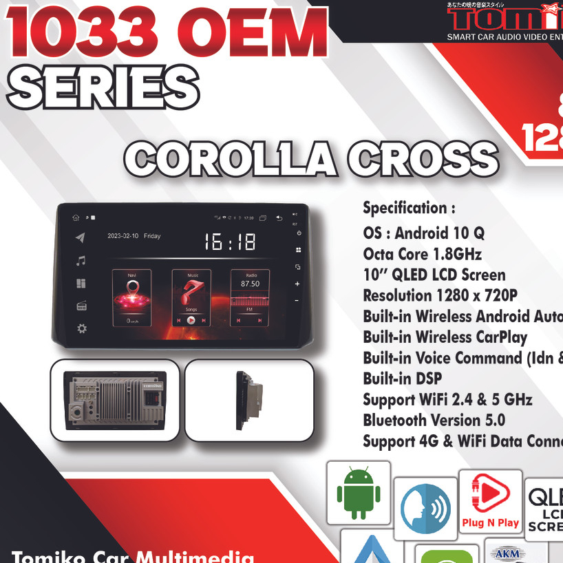 Jual Head Unit Android Tomiko 1033 OEM Series for Toyota Corolla Cross | Shopee Indonesia