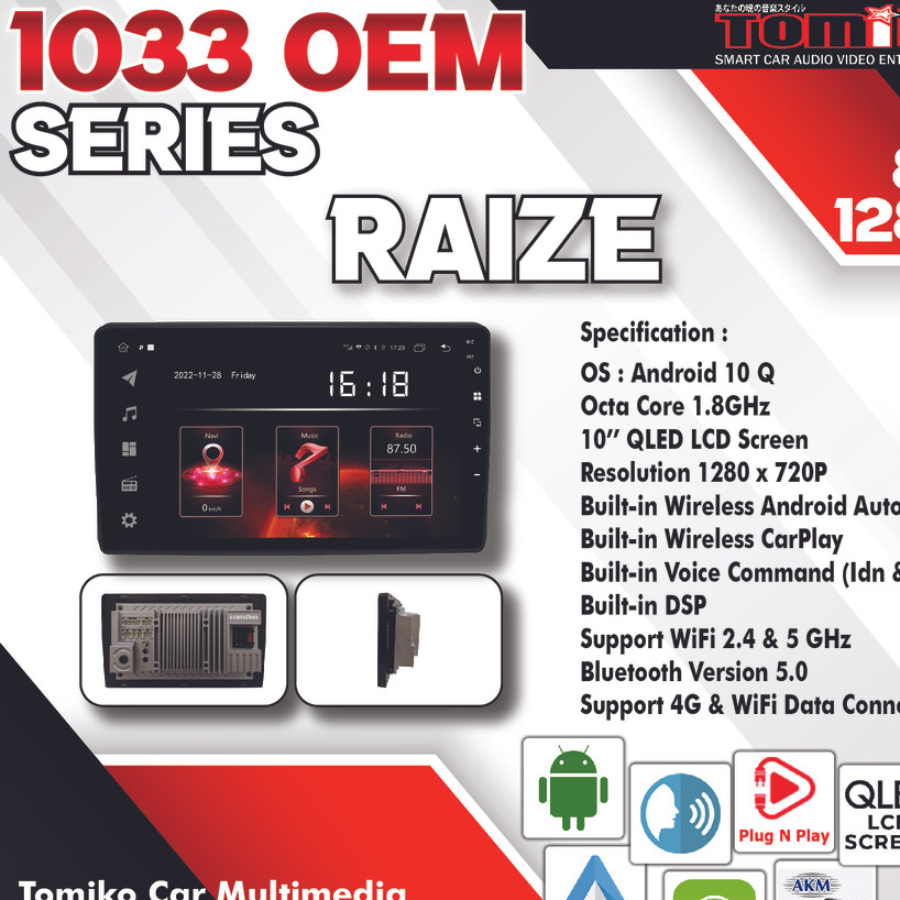Jual Head Unit Android Tomiko 1033 OEM Series for Toyota Raize | Shopee Indonesia