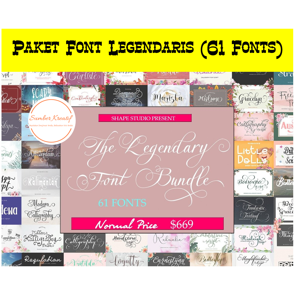 Jual Paket Font Legendaris (61 Fonts) | Shopee Indonesia