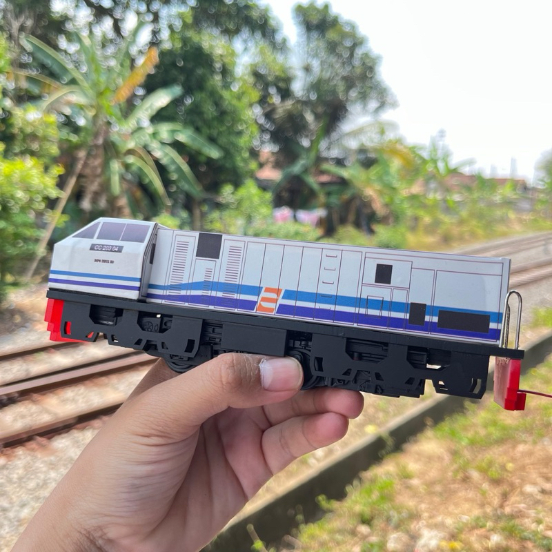 Jual Miniatur Kereta Api Lokomotif cc203 OCEAN BLUE FULL AKRILIK Mesin ...