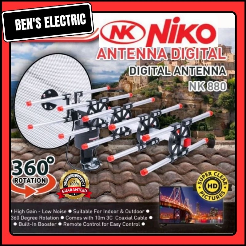 Jual Niko antena tv analog/digital NK-880 remote rotator 360° cocok ...