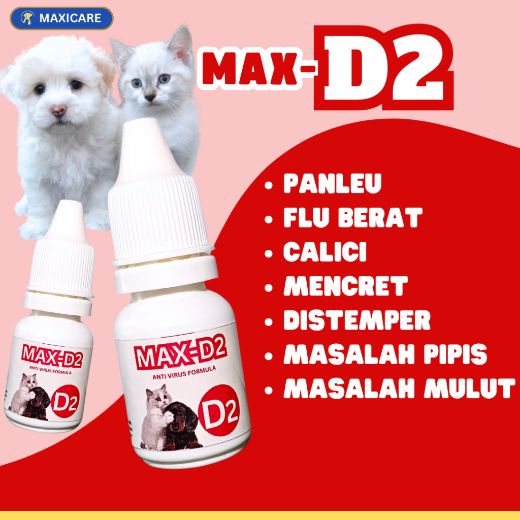 Jual Obat Kucing MAX D2 Obat Virus Kucing Flu Berat, Panleu, Calici ...