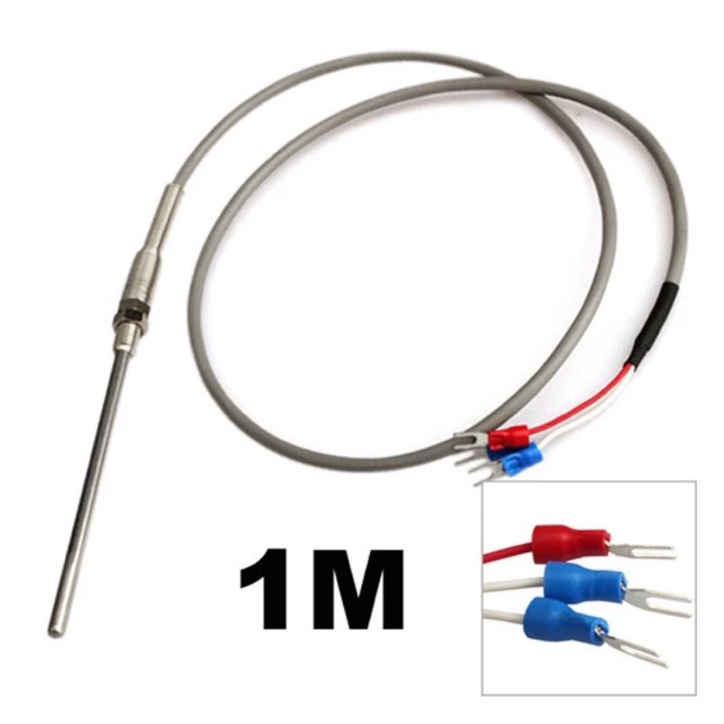 Jual RTD PT100 Temperature Sensor 1m Cable 100mm Probe 3 Wires -50~400C ...