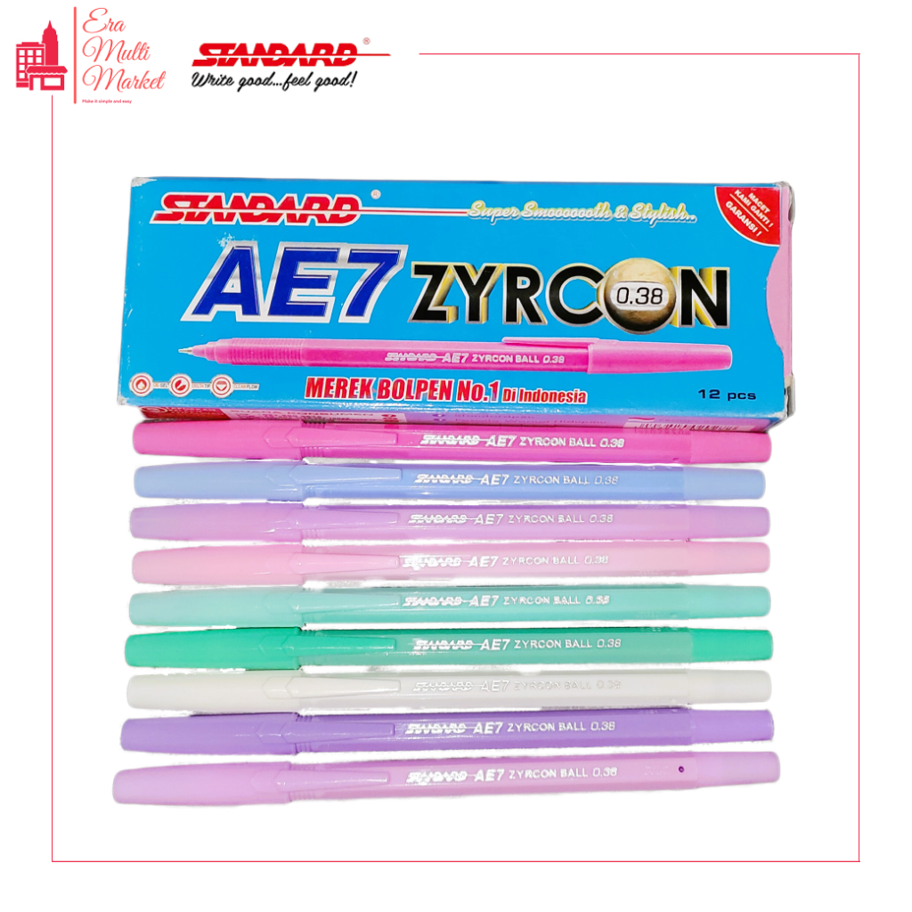 Jual Pena Standard AE7 Zyrcon 0,38 mm / Pulpen 1 pcs Tinta Warna Biru | Shopee Indonesia