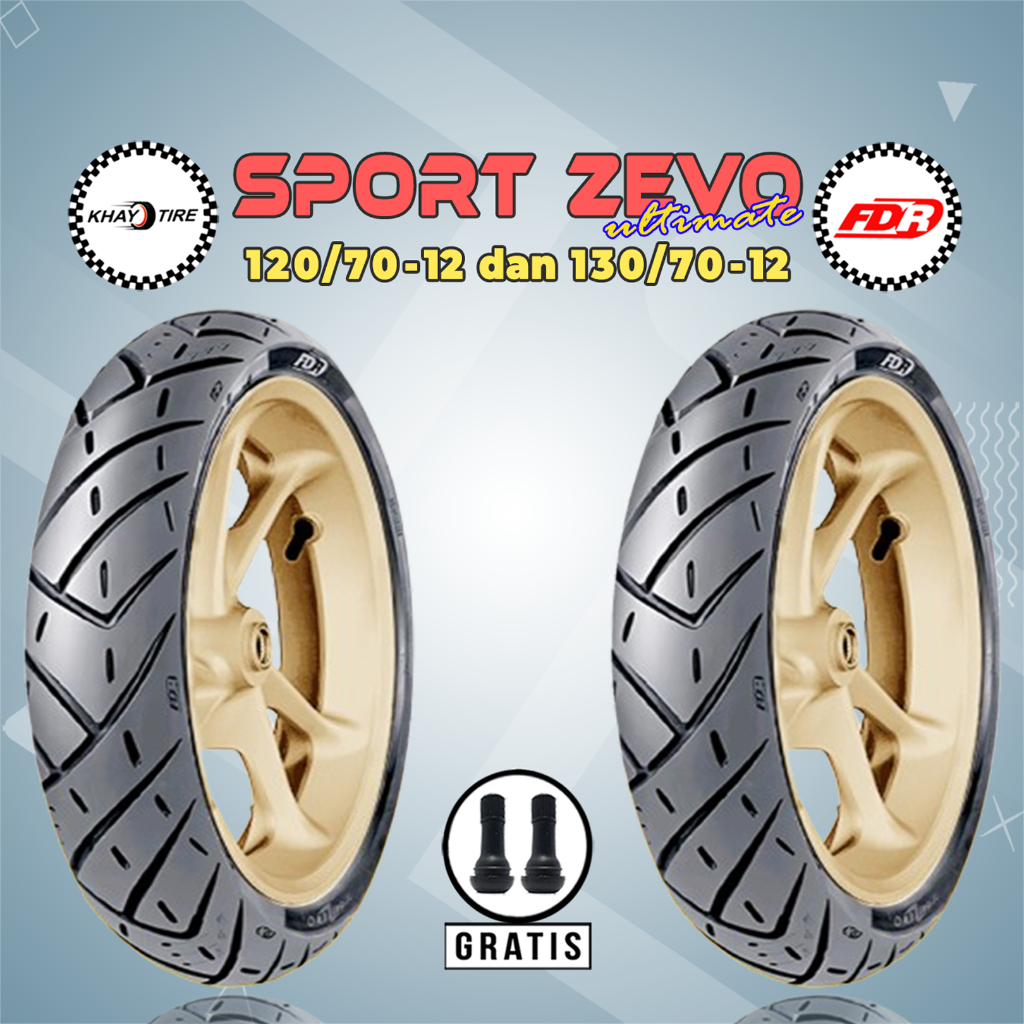 Jual Paket Ban Motor Vespa Matic FDR SPORT ZEVO ULTIMATE 120/70-12 + 130/70-12 Tubeless | Shopee ...