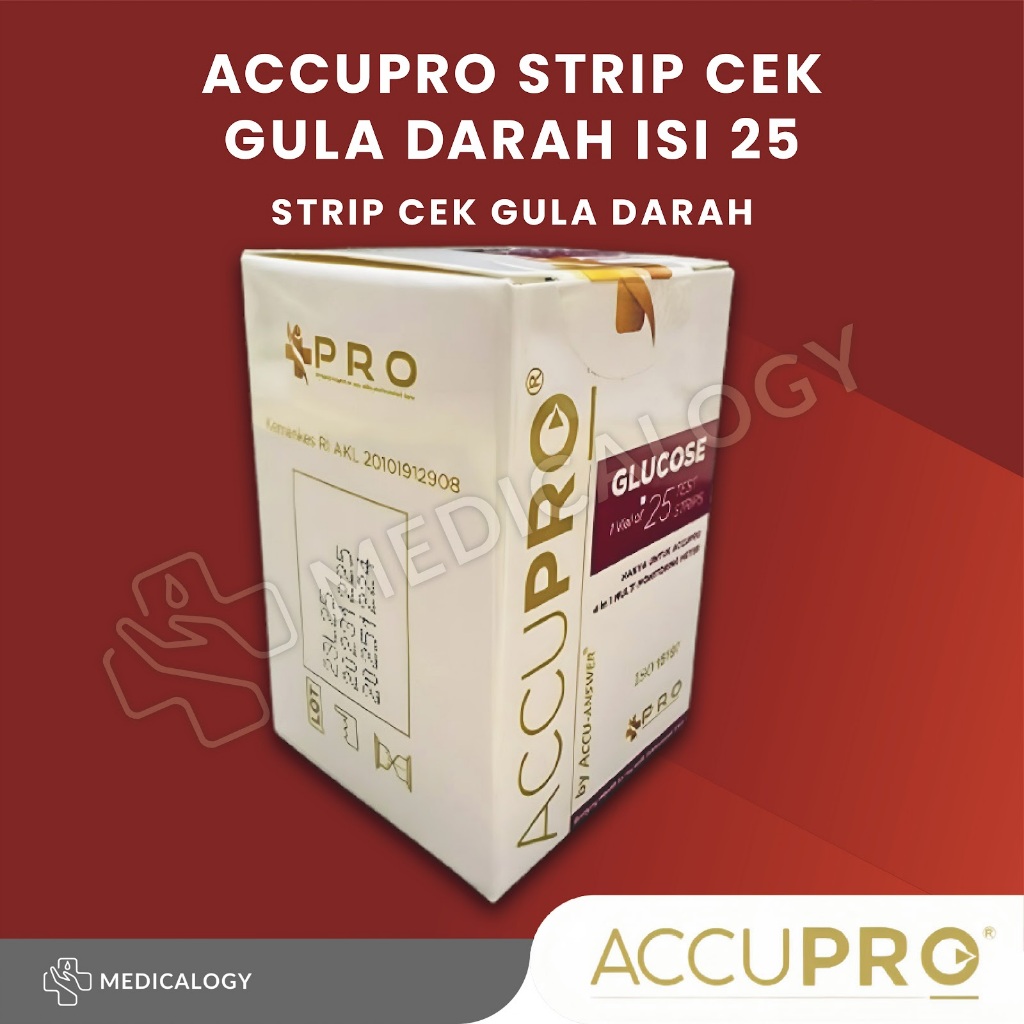 Jual AccuPRO Strip Cek Gula Darah / Accu PRO Blood Glucose 25 Strip ...