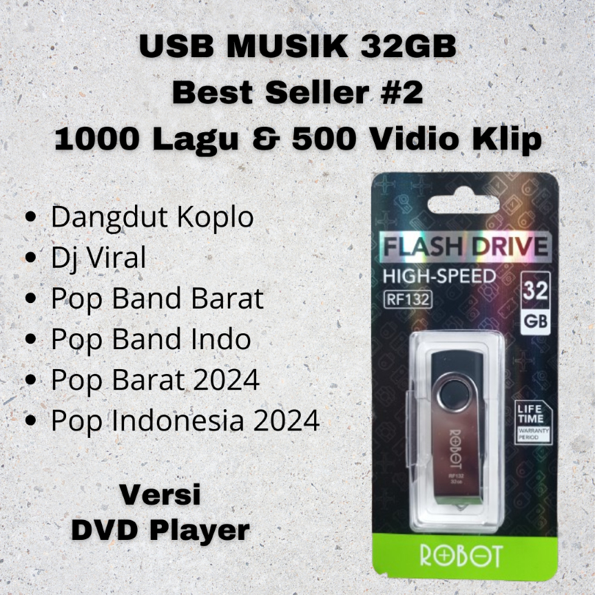 Jual Flashdisk 32GB Robot Musik Best Seller #2 Lagu & Vidio Klip ...