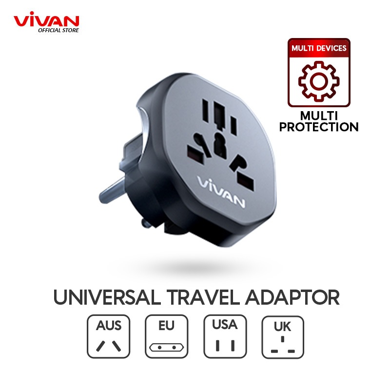 Jual VIVAN Travel Adaptor VPS-T001A Multi-country / Power Adapter ...