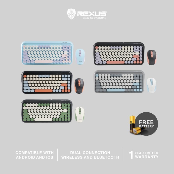 Jual Rexus Keyboard Mouse Wireless Combo KM11 Retro Desain | Shopee ...