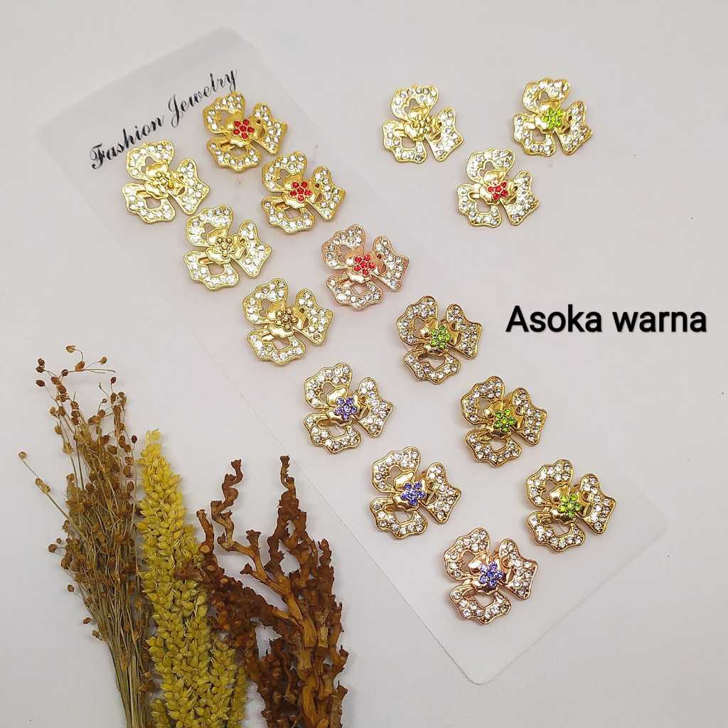 Jual TERMURAH 1 lusin (12 PCS ) Bros dagu gold silver / bros mewah ...