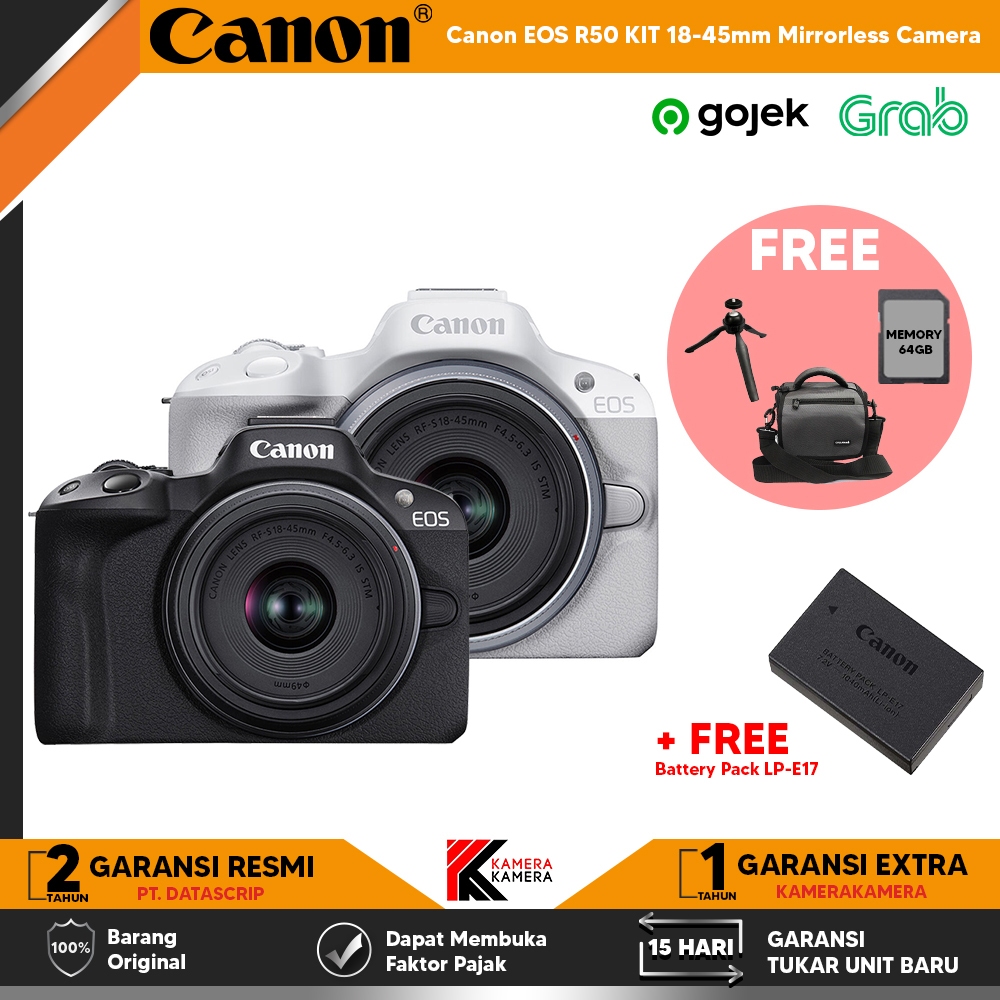 Jual Canon EOS R50 kit 18-45mm Mirrorless Camera EOS R 50 18-45 mm ...