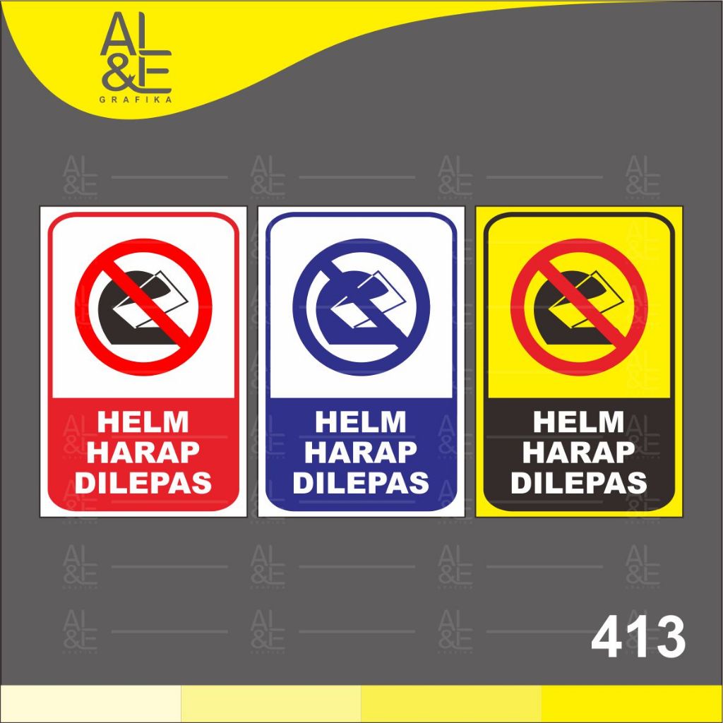 Jual 413 - Stiker Helm Harap Dilepas, Sticker Vinyl, Cetak Premium ...