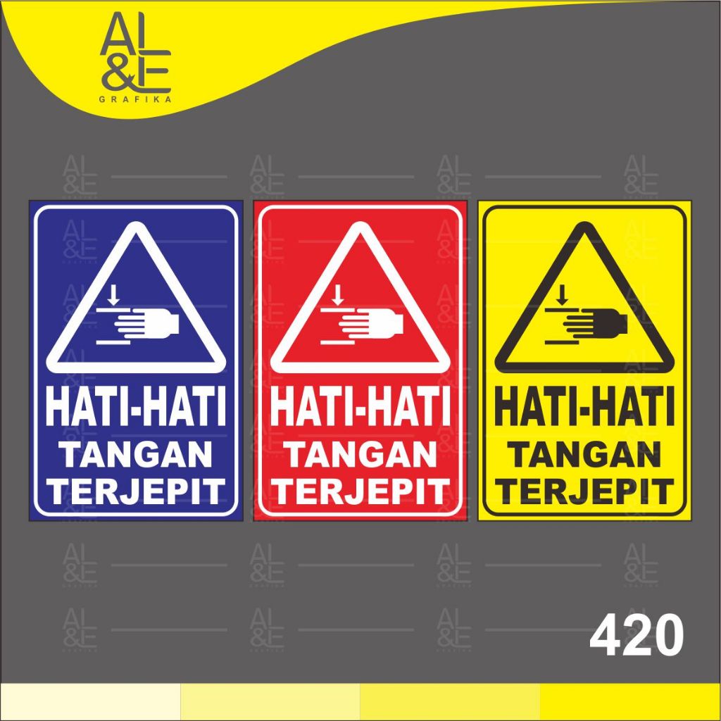 Jual 420 - Stiker Hati-Hati Tangan Terjepit, Sticker Vinyl, Cetak ...