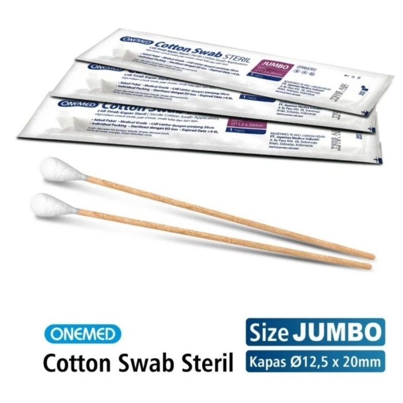 Jual kapas lidi steril jumbo cotton swab onemed 1box | Shopee Indonesia