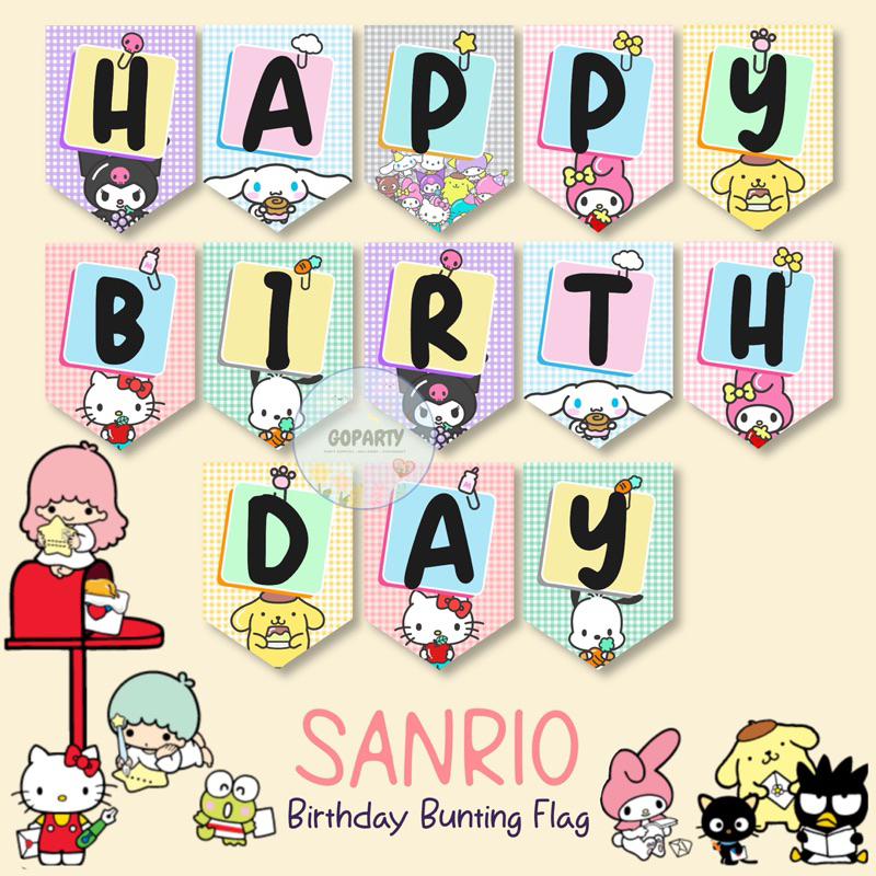 Jual BUNTING FLAG SANRIO KUROMI CINNAMOROLL MY MELODY BANNER BENDERA ...