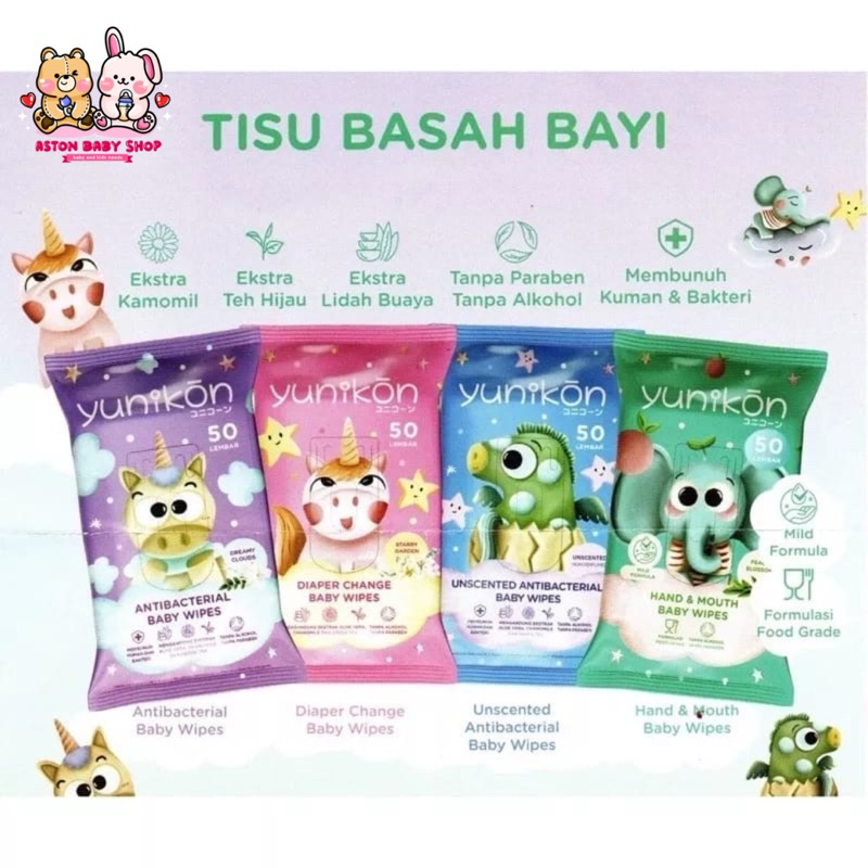 Jual Yunikon Baby Wipes 50s BUY 1 GET 1 Yunikon Hand Mouth/Diaper ...