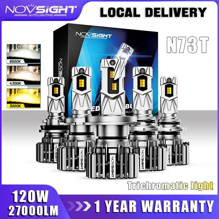 Jual Novsight N73T lampu Mobil 【Tiga suhu warna 】 H4 H7 H11 HB3 HB4 Foglamp 120W/pair 27000LM ...