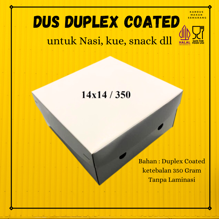 Jual Dus Makanan 14cm x 14cm x 6.5cm Duplex Coated Roti Box Berkat ...