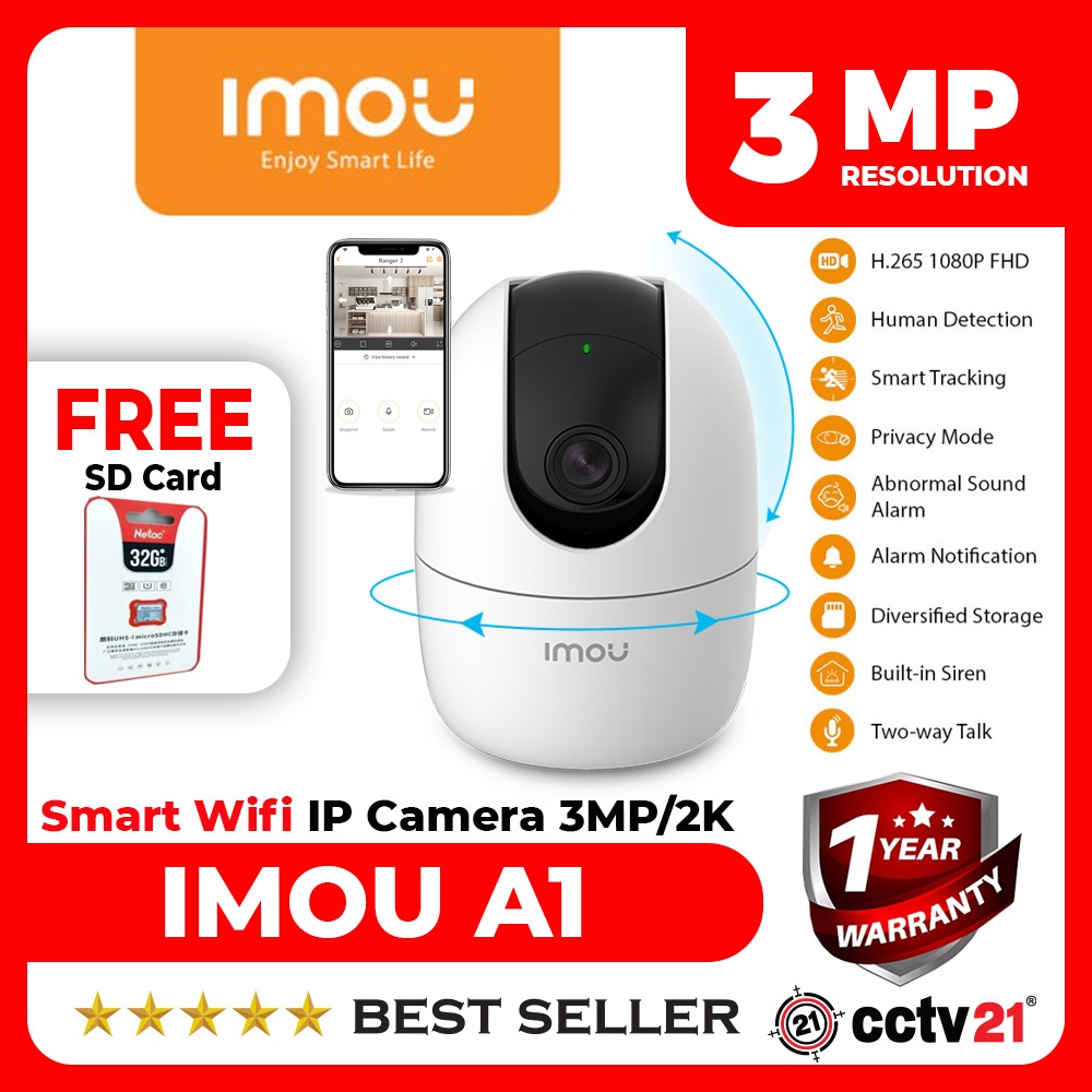 Jual IMOU A1 IP Camera CCTV 3MP / 2K Smart Wifi Pan Tilt Garansi Resmi ...
