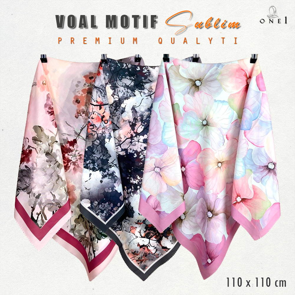 Jual Jilbab Segi Empat Voal Motif Printing Sublim Lasercut Kekinian ...