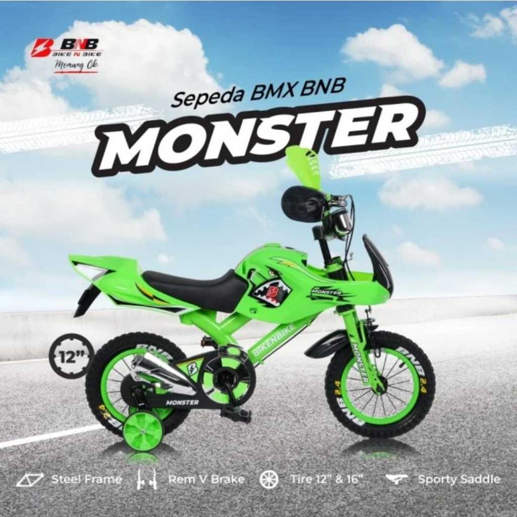 Jual sepeda anak bnb TRAIL MONSTER ukuran 12 INCH | Shopee Indonesia