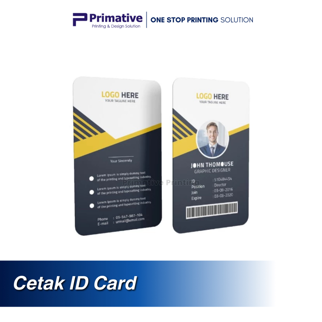 Jual Cetak Kartu Id Card Print Id Card Custom Id Card PVC Nametag ...