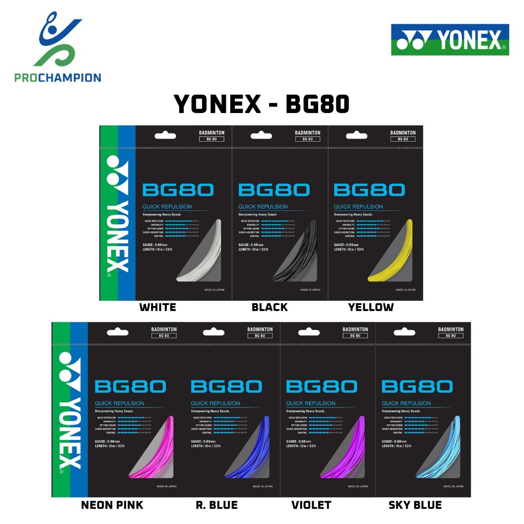 Jual Yonex Bg80 Bg 80 Power Sp Senar Badminton Original | Shopee Indonesia