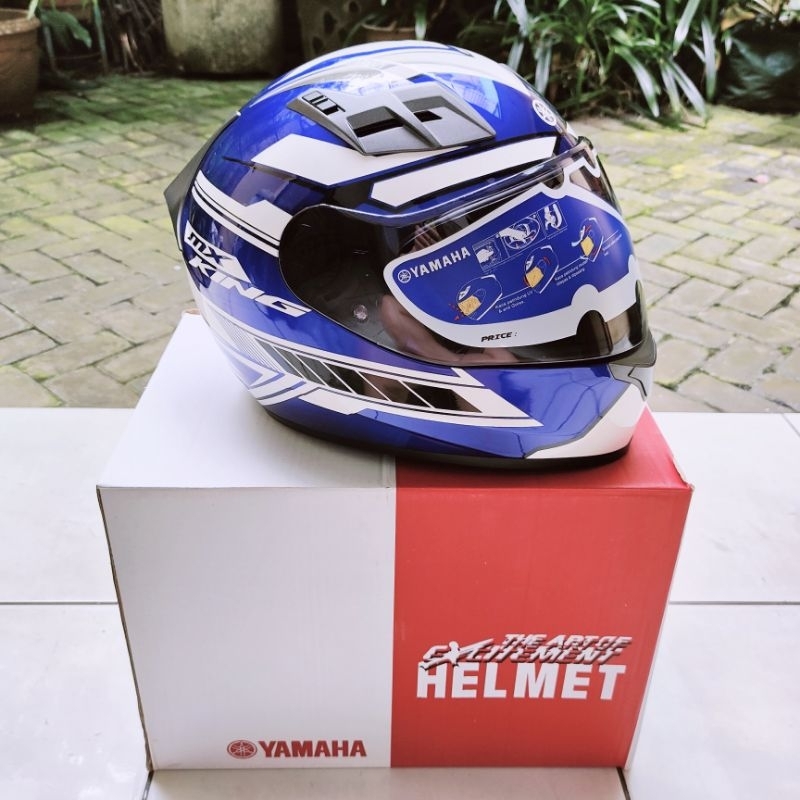 Jual Helm Yamaha Vintage Fullface MX King Biru Ori (NOS, GENUINE, BARU ...