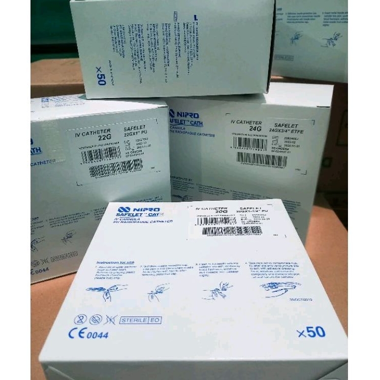 Jual IV Cateter I.V Catheter Safelet Nipro 18G 20G 22G 24G Nipro Box ...