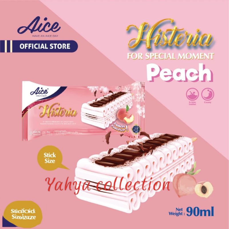 Jual Aice Histeria Peach flavour 1 box isi 24 psc | Shopee Indonesia