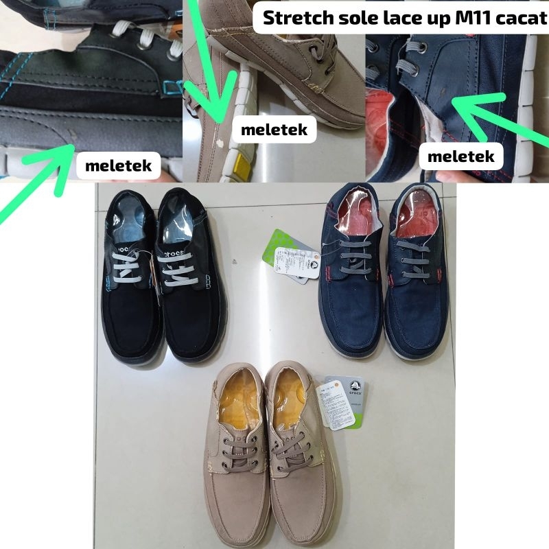 Jual CROCS STRETCH SOLE LACE UP REJECT SEPATU CANVAS PRIA | Shopee ...