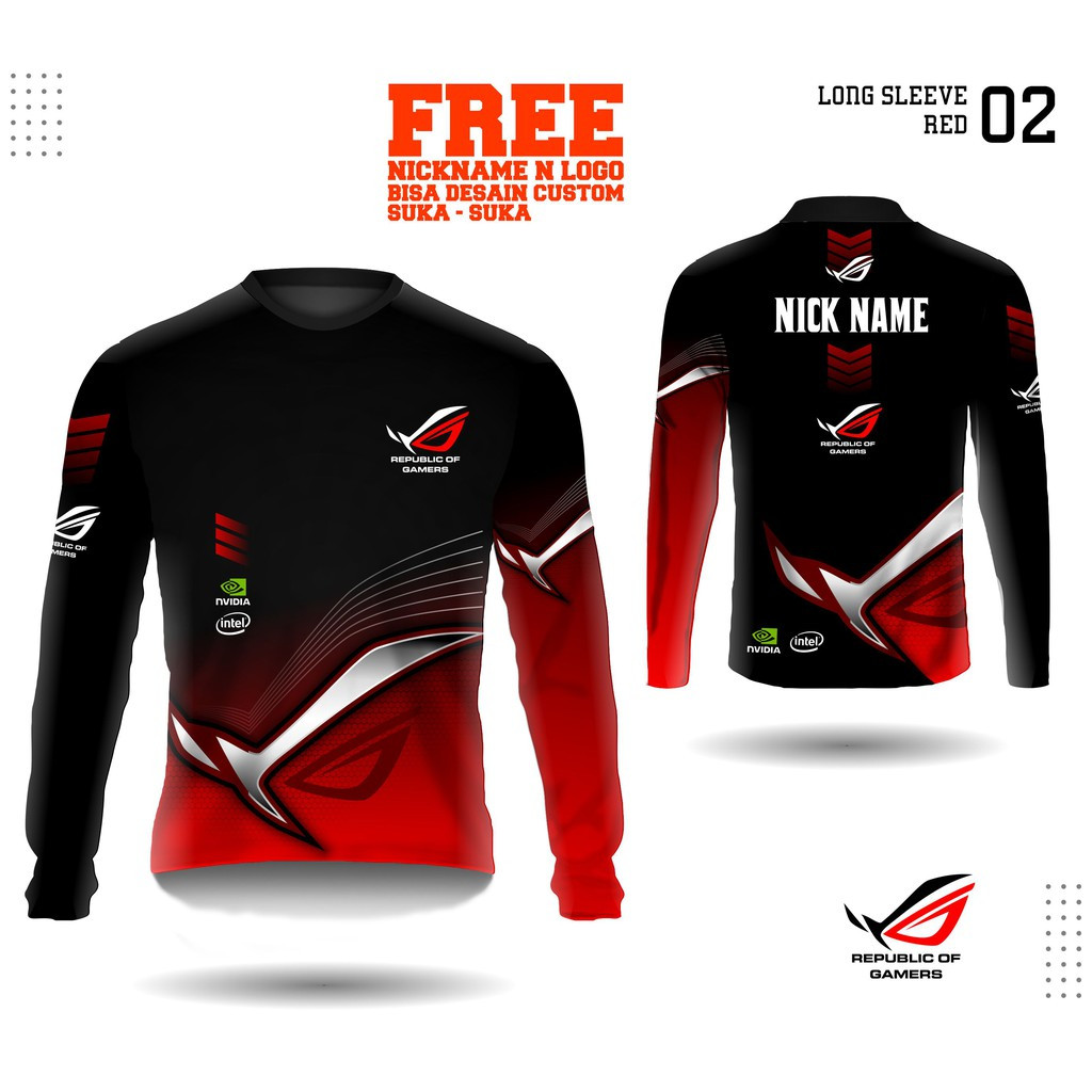 Jual Jersey e sport rog kaos republic of gamers baju asus gamer lengan ...