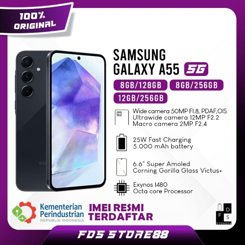 Jual Samsung Galaxy A55 5G 8/128 GB 8/256 GB 12/256 GB Garansi Resmi SEIN | Shopee Indonesia
