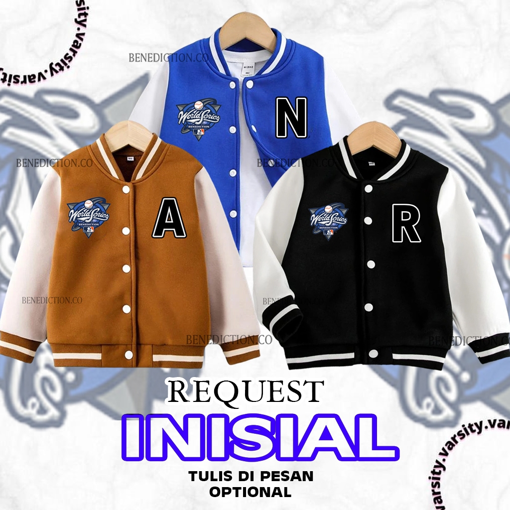 Jual BENEDICTION Varsity Jacket Baseball Anak Inisial A-Z Laki Laki ...