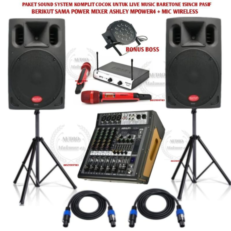 Jual Paket Sound System Profesional BT-A1530W 15 Inch Pasif Komplit ...