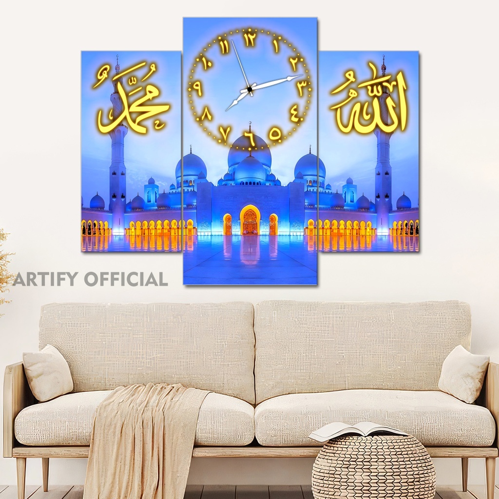 Jual Jam Aesthetic Muslim Islam Makkah Madinah 50X40 Multipanel ...