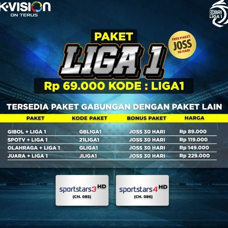 Jual LIGA 1 K Vision bisa semua receiver tipe Bromo Cartenz dan GOL ...