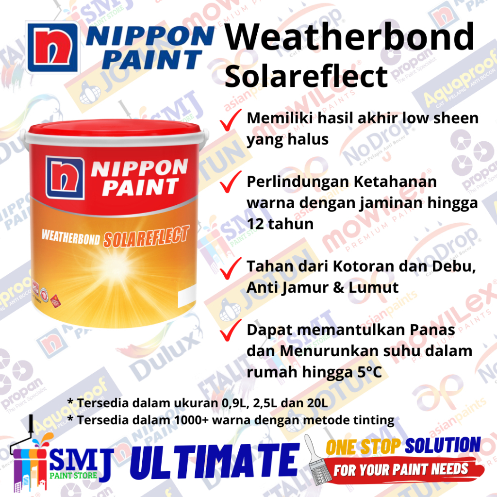 Jual Cat Tembok Eksterior NIPPON PAINT WEATHERBOND SOLAREFLECT Warna Tinting 1L | Shopee Indonesia