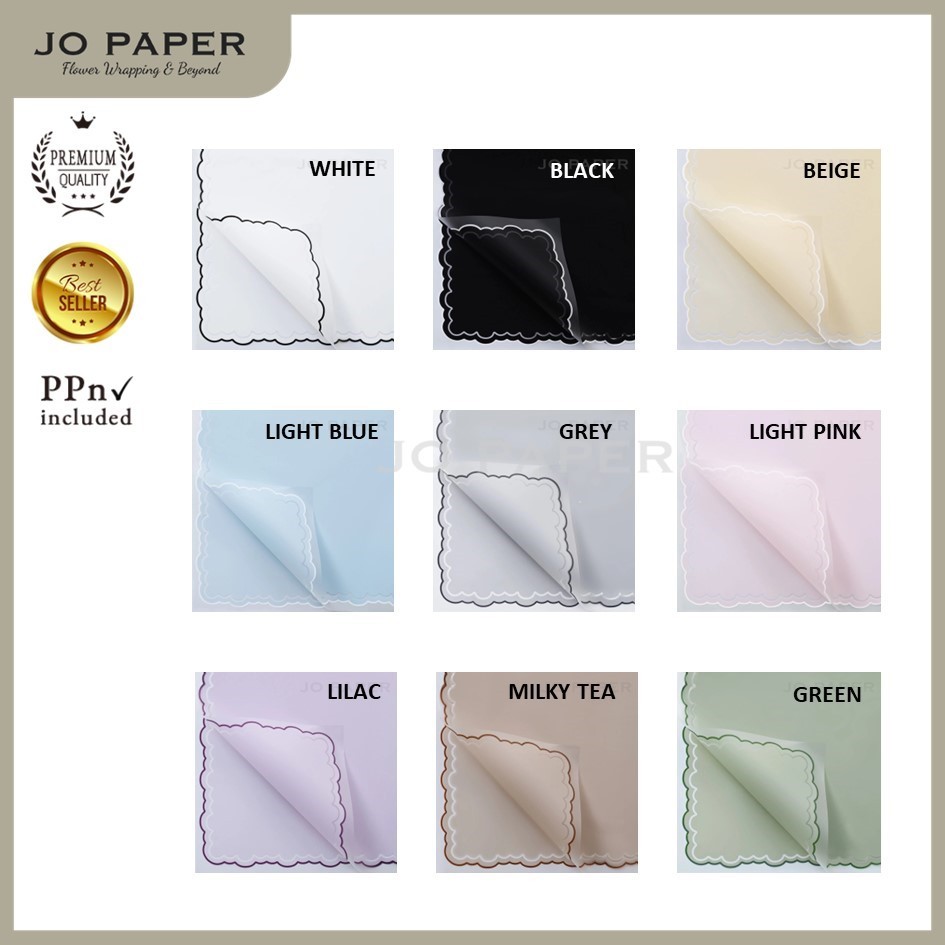 Jual [20 LEMBAR] Flower Wrapping Paper Varian List Cloud Awan Frame ...