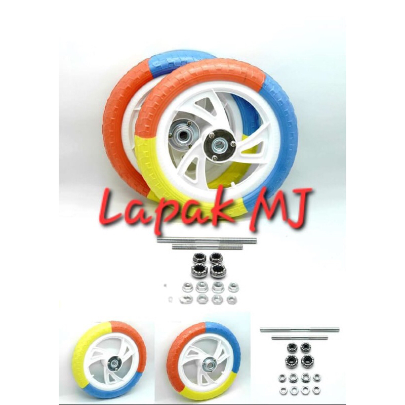 Jual velg plastik ban mati ban busa sepeda anak ukuran 12 lengkap alat ...